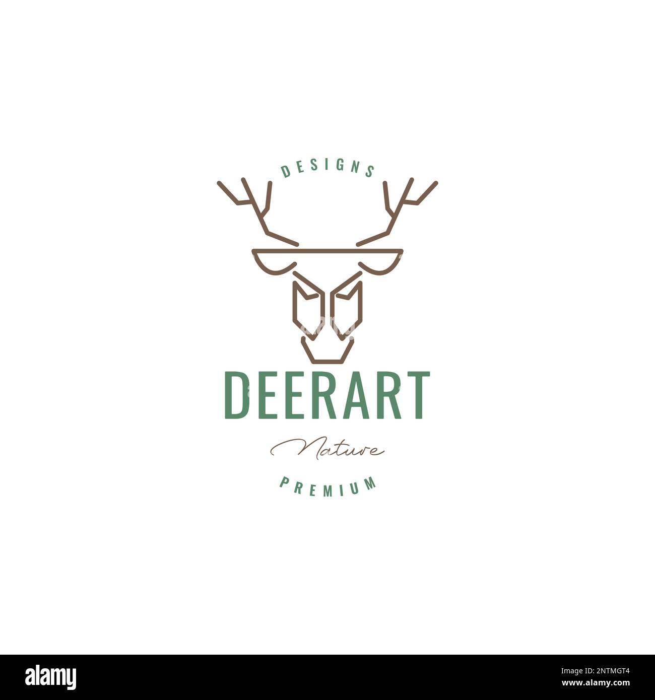 deer animal savanna horned long lines art hipster logo design vector ...