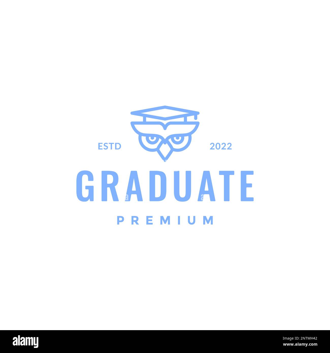 mascot smart owlet cute graduated hat line logo design vector icon ...