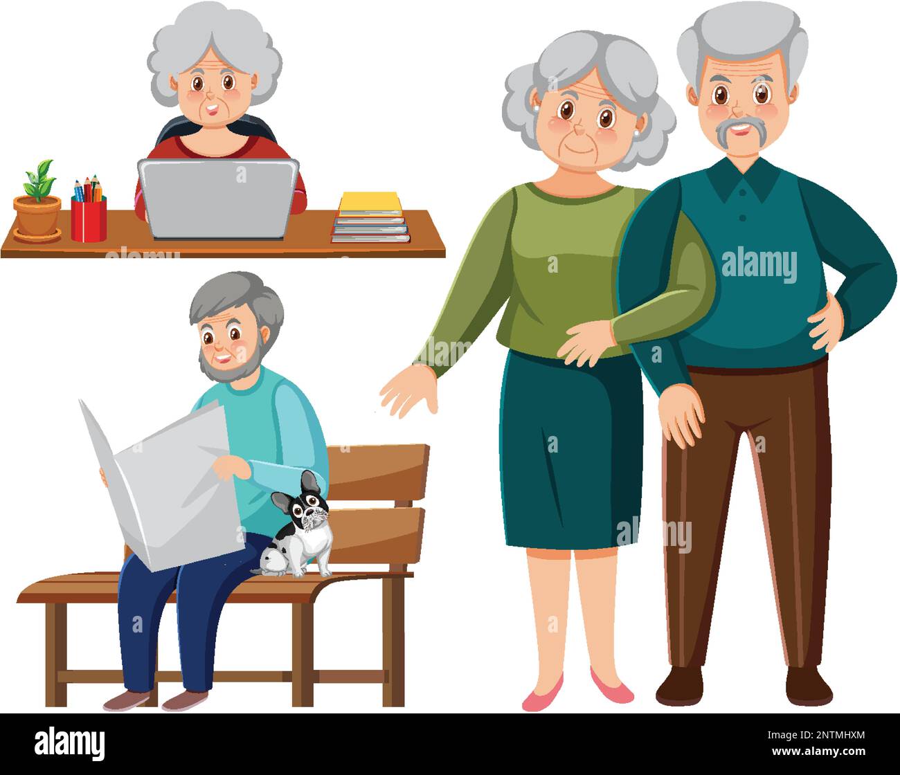 Set of old people characters illustration Stock Vector Image & Art - Alamy