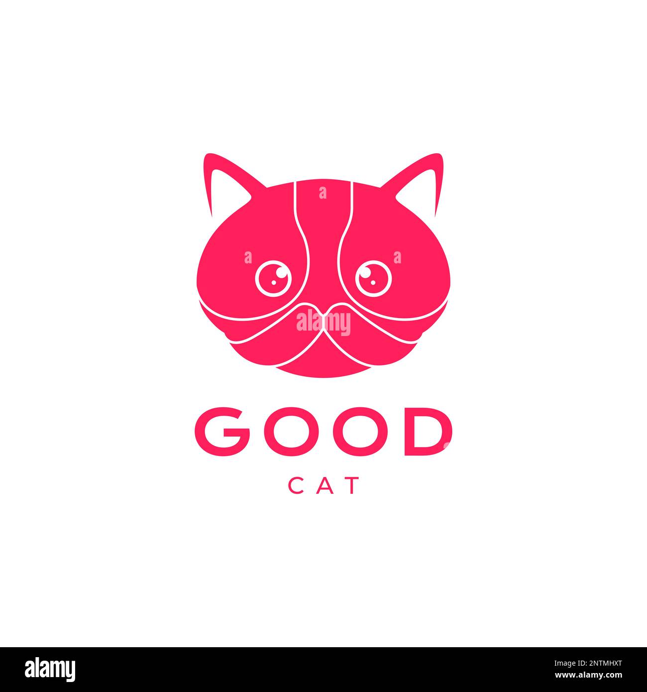 pets cat fat kitten mascot face animal lazy logo design vector icon ...