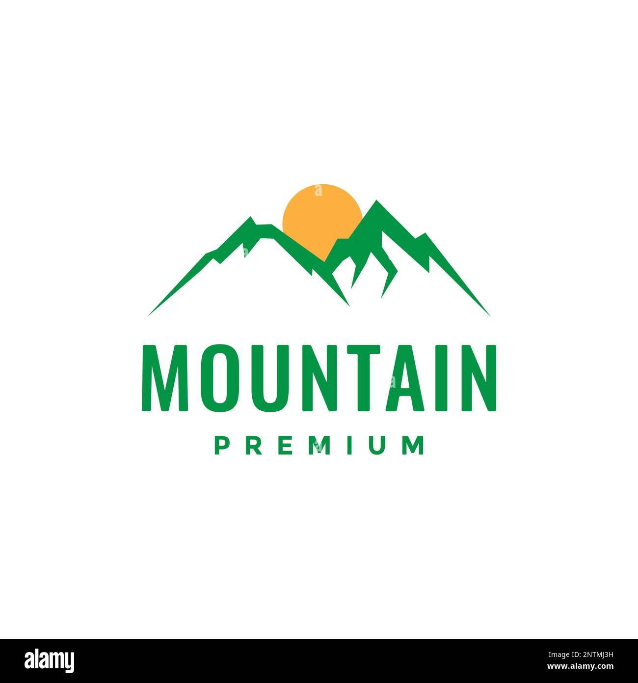 peak high hill mountain sunset forest simple logo design vector icon ...
