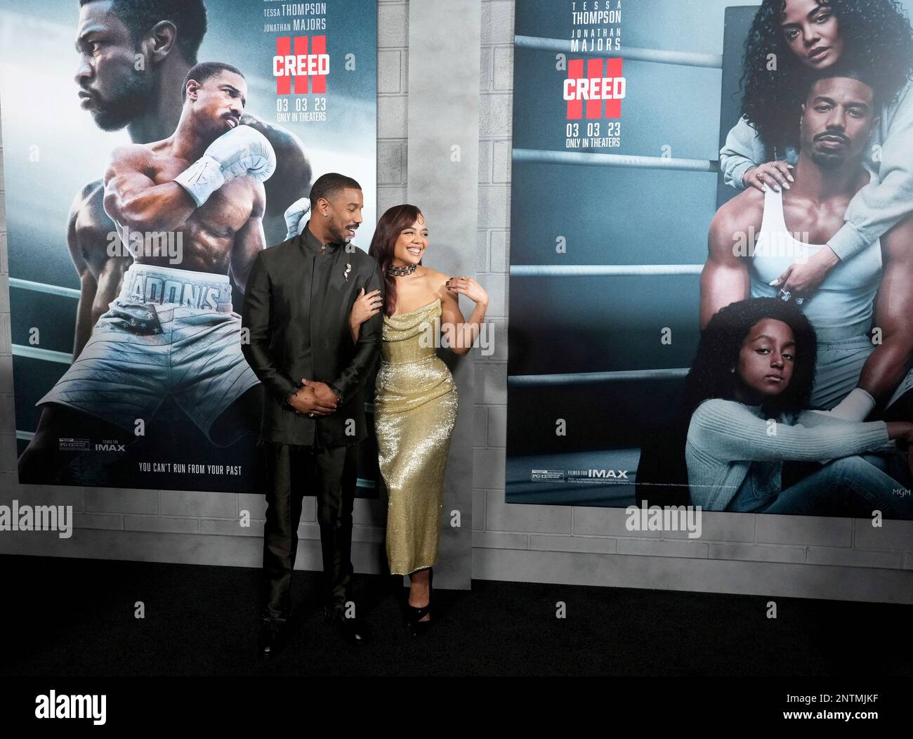 Michael B. Jordan, left, and Tessa Thompson arrive at the premiere of ...
