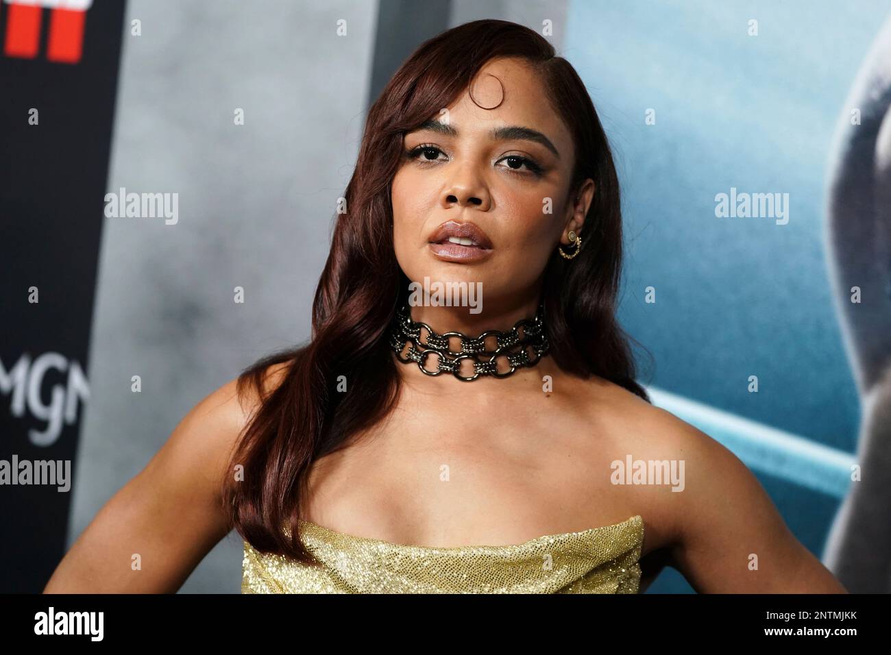 Tessa Thompson arrives at the premiere of "Creed III" on Monday, Feb ...