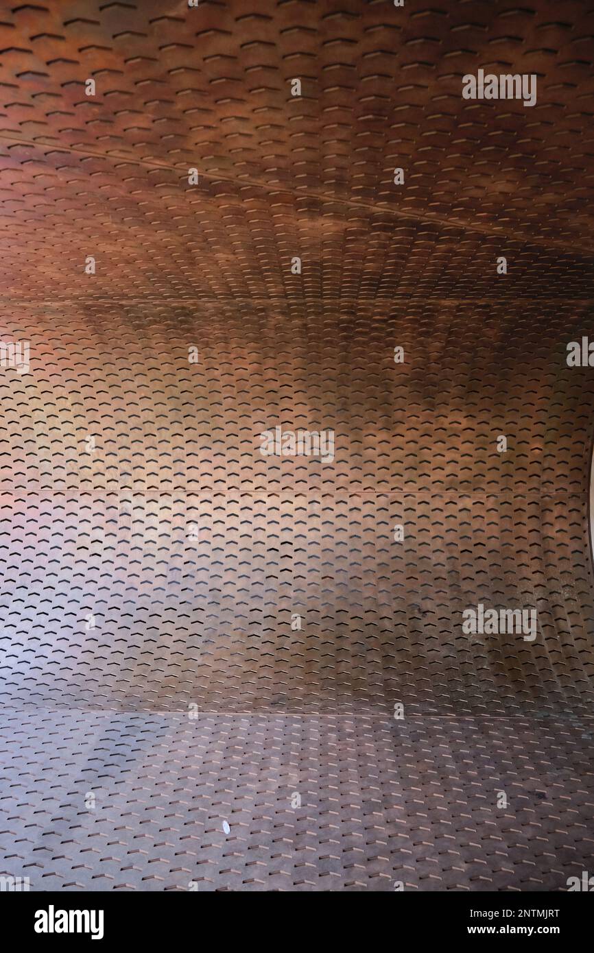 Pattern of copper metal grating. Metallic copper mesh metal texture ...