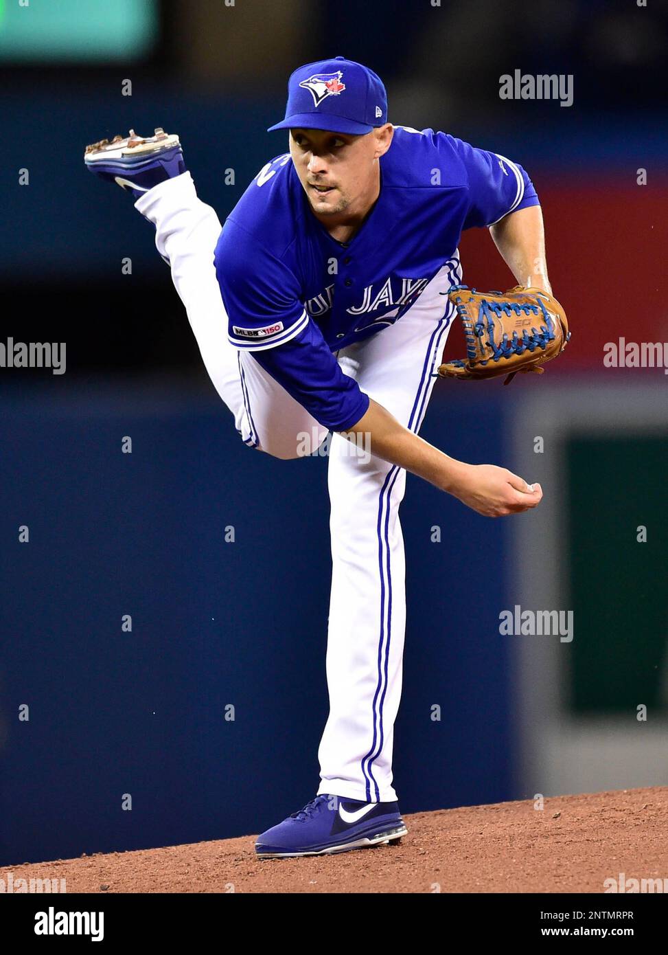 Toronto Blue Jays starting pitcher Aaron Sanchez (41) throws to the ...