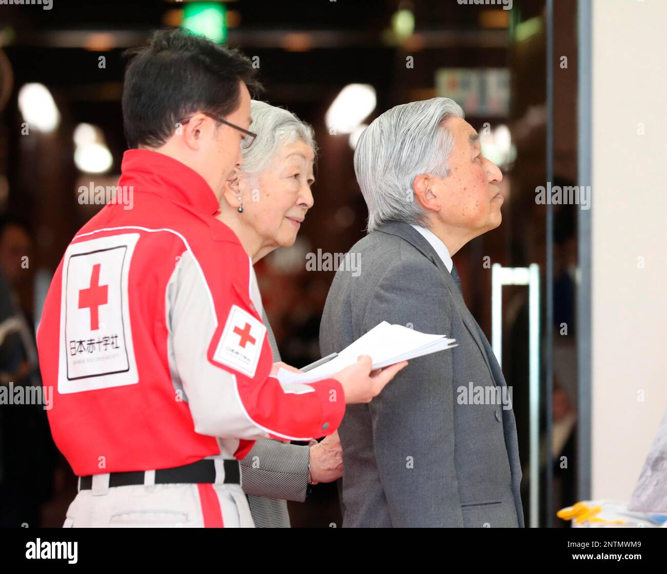 Japan's Emperor Akihito and Empress Michiko visit an exhibition of the ...