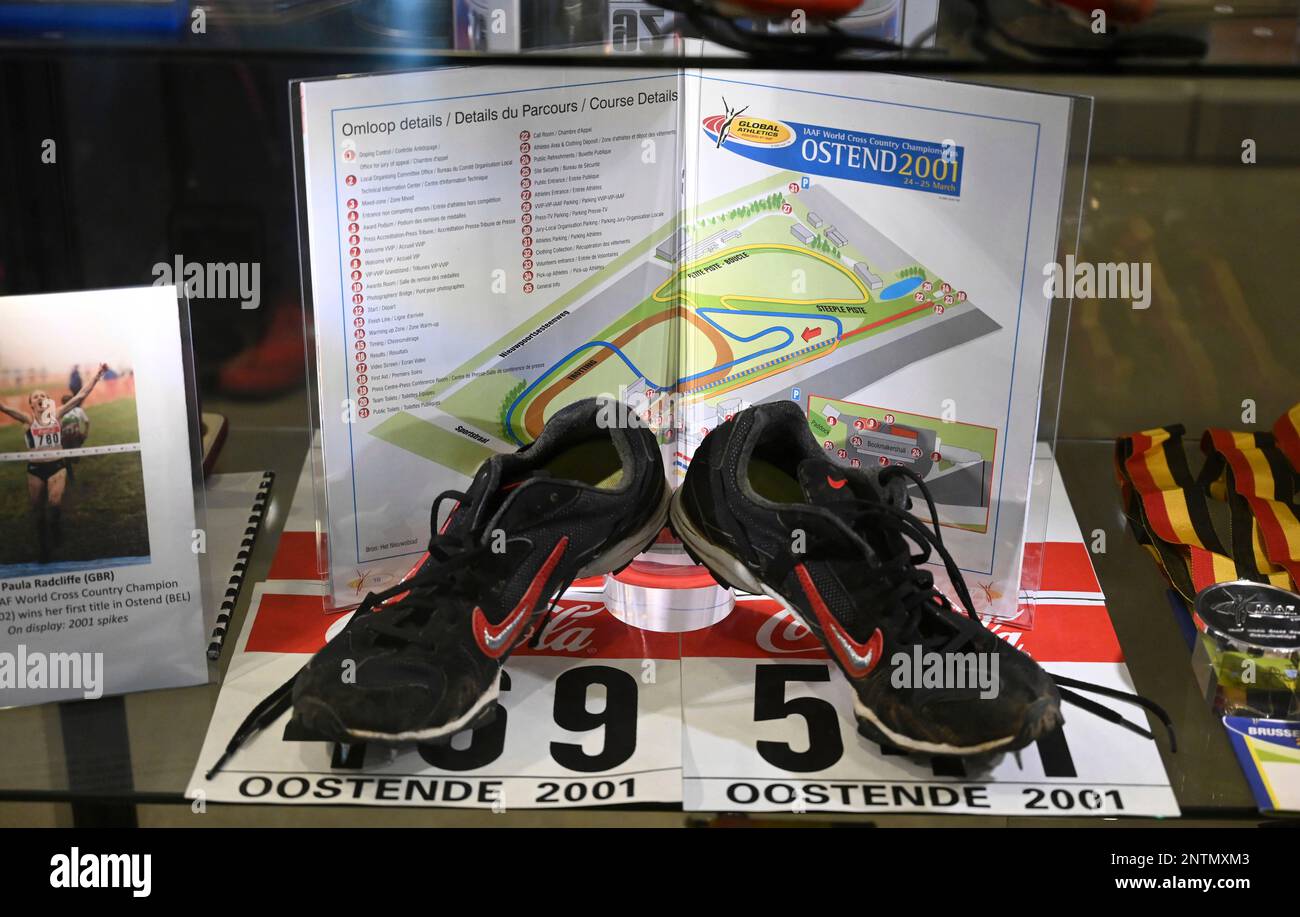 Detailed view of the Nike spikes worn by Paula Radcliffe (GBR) at the ...
