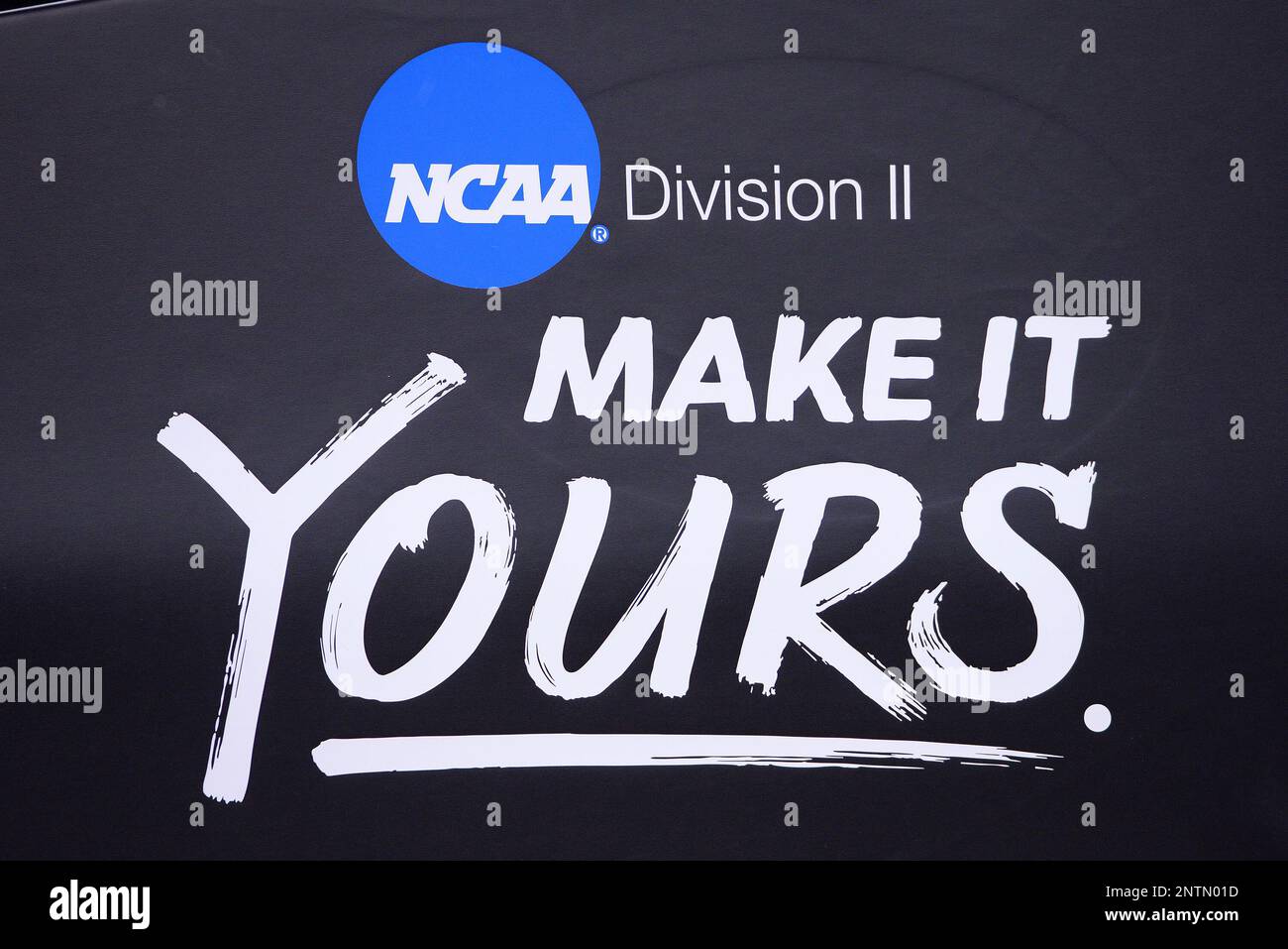 EVANSVILLE, IN - MARCH 28: A NCAA Division II Make it Yours logo is ...
