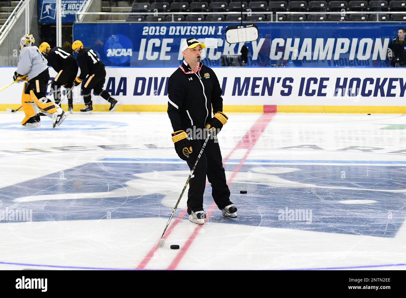 March 28, 2019 American International College head coach Eric Lang ...