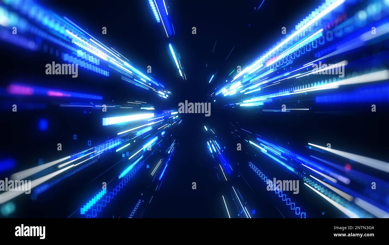 Speed transfer data technology tunnel abstract background Stock Photo ...