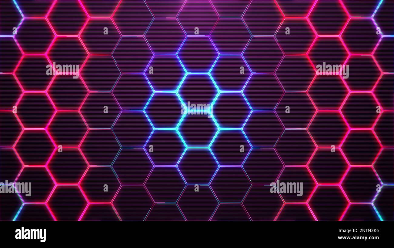Colorful futuristic hexagon technology abstract background Stock Photo ...