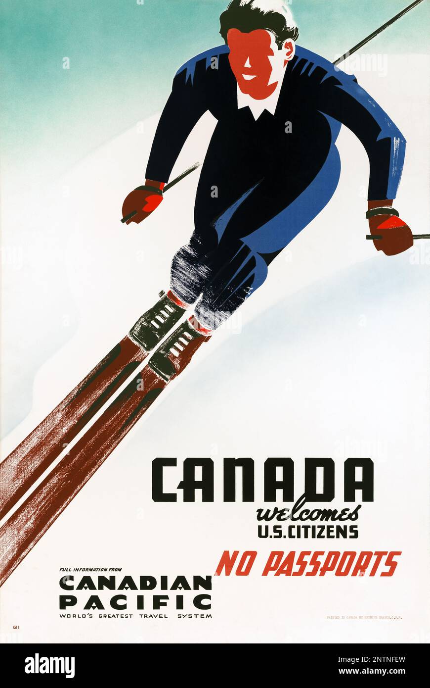 Canada welcomes US citizens. No passports by Peter Ewart (1918-2001 ...