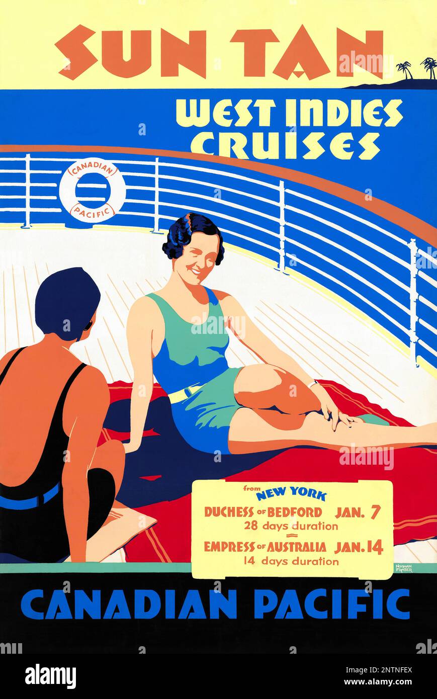 Sun tan. West Indies cruises. Canadian Pacific by Norman Fraser (1930 ...