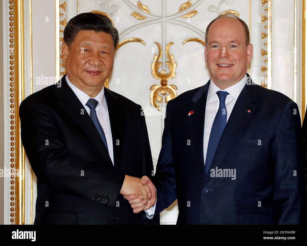 Chinese President Xi Jinping, left, and Prince Albert II of Monaco ...