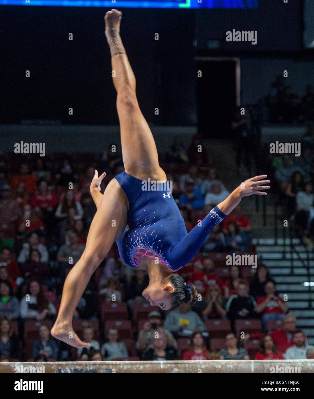 UCLA's Kyla Ross competes on the balance beam during the Pac-12 ...