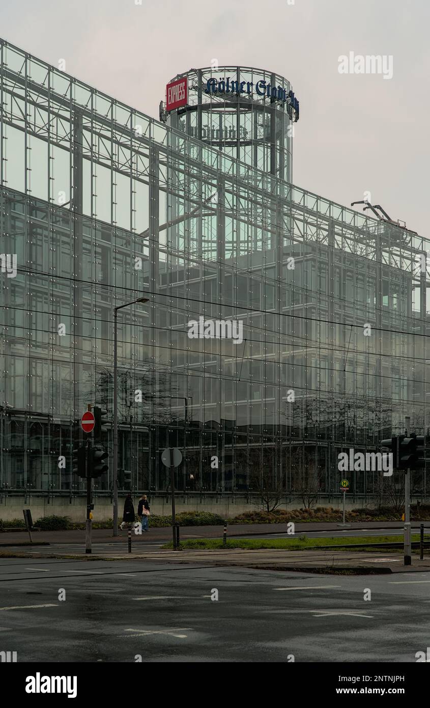 Modern glass-walled building, NevenDuMont company headquarters, front ...