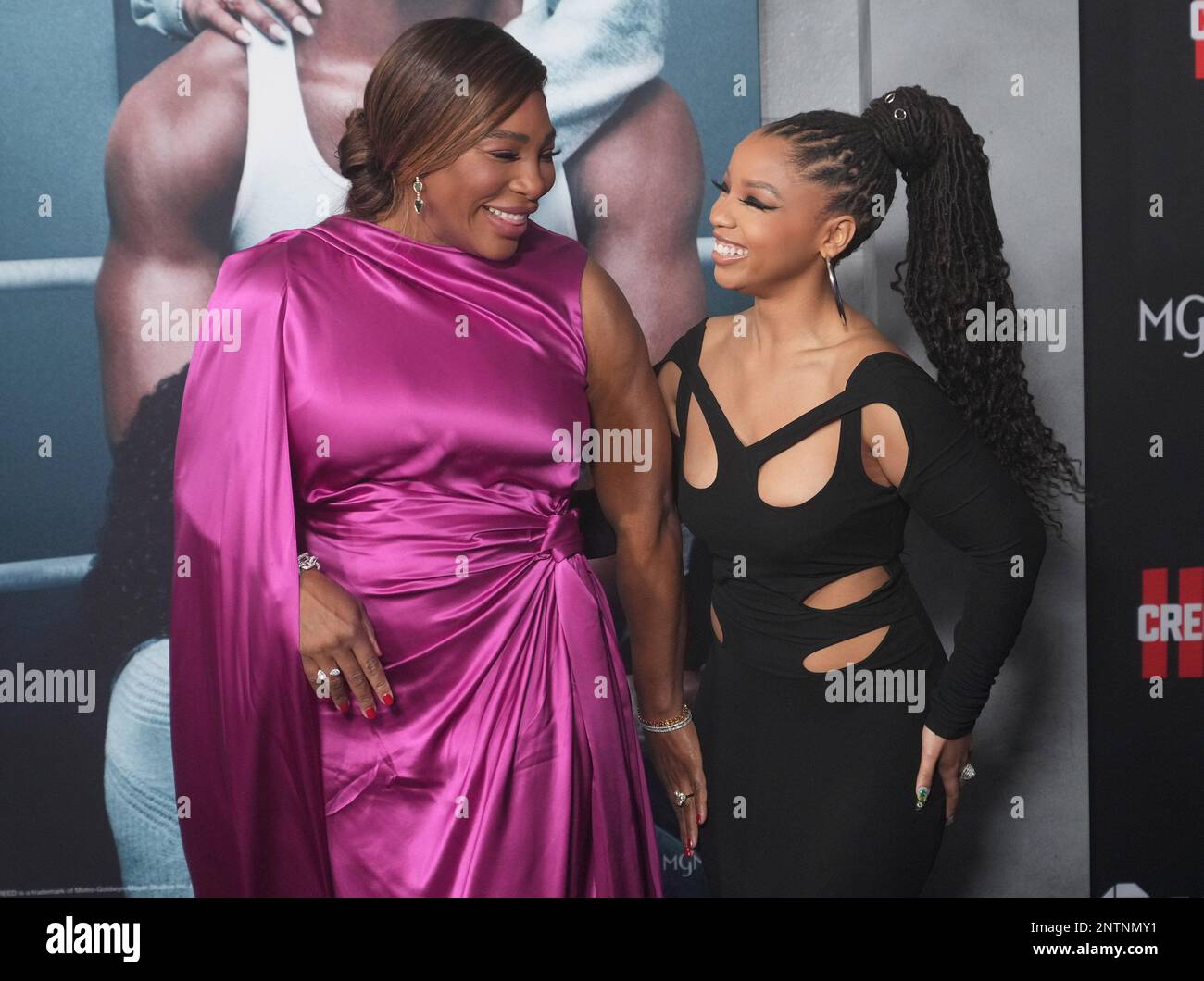 (L-R) Serena Williams and Chloe Bailey at the CREED III Los Angeles ...