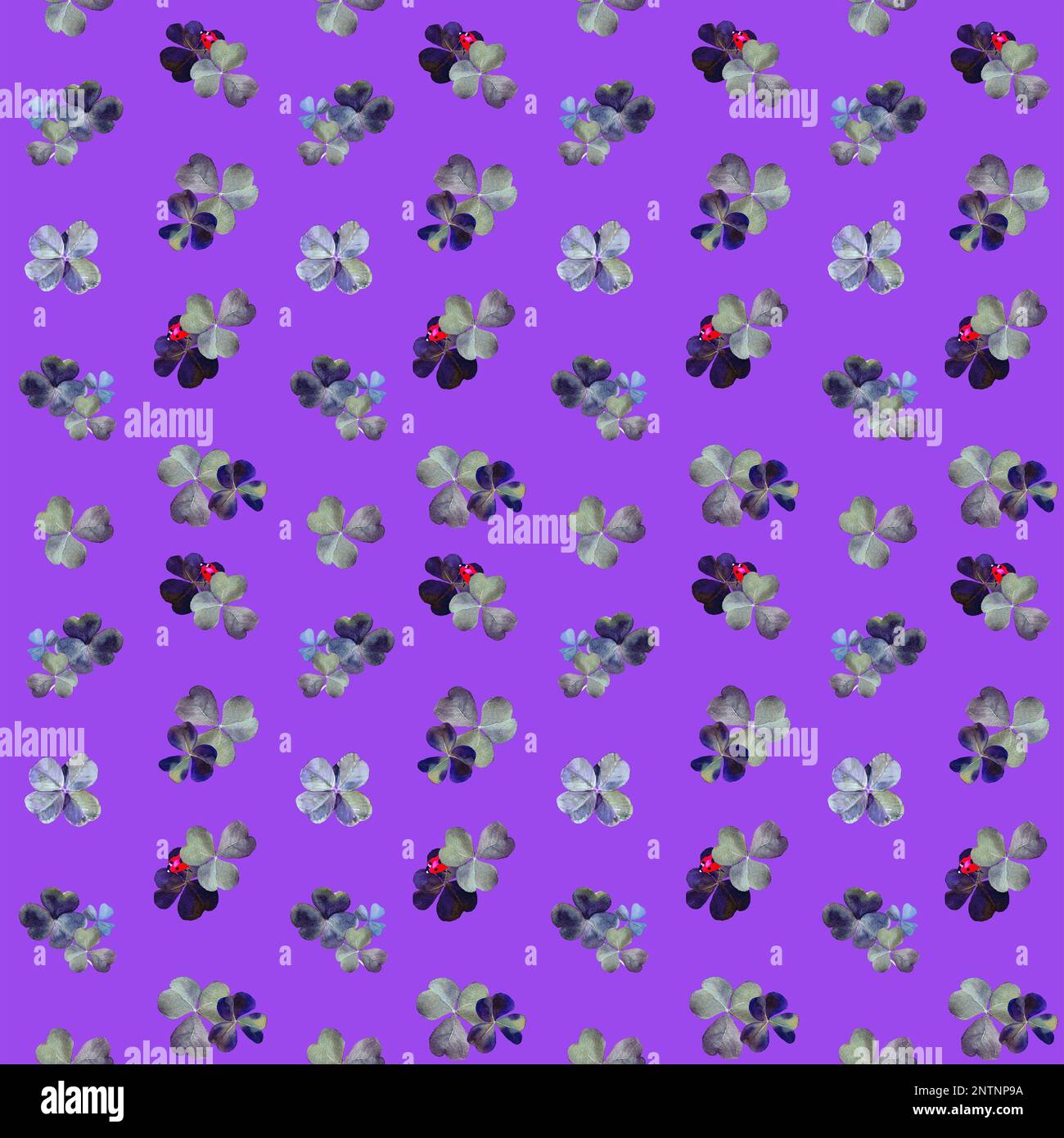Modern-style new spring Seamless pattern with clover leaf. Clover grass ...