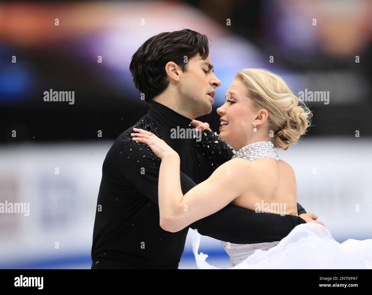 Canada's Kaitlyn WEAVER and Andrew POJE perform during ICE DANCE FREE DANCE of the World Figure ...