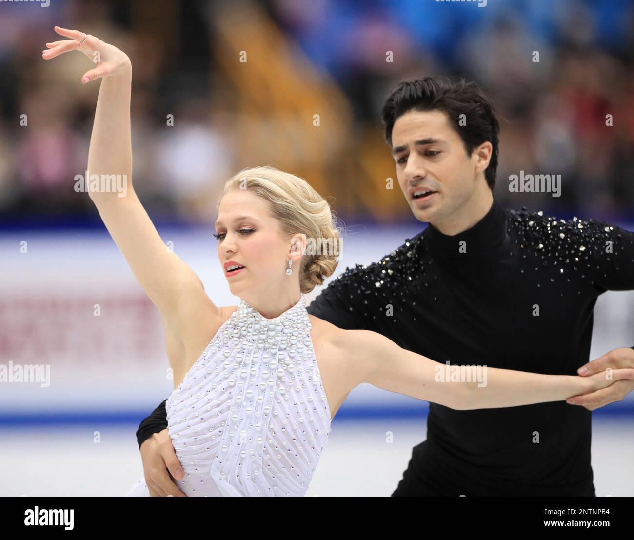Canada's Kaitlyn WEAVER and Andrew POJE perform during ICE DANCE FREE DANCE of the World Figure ...