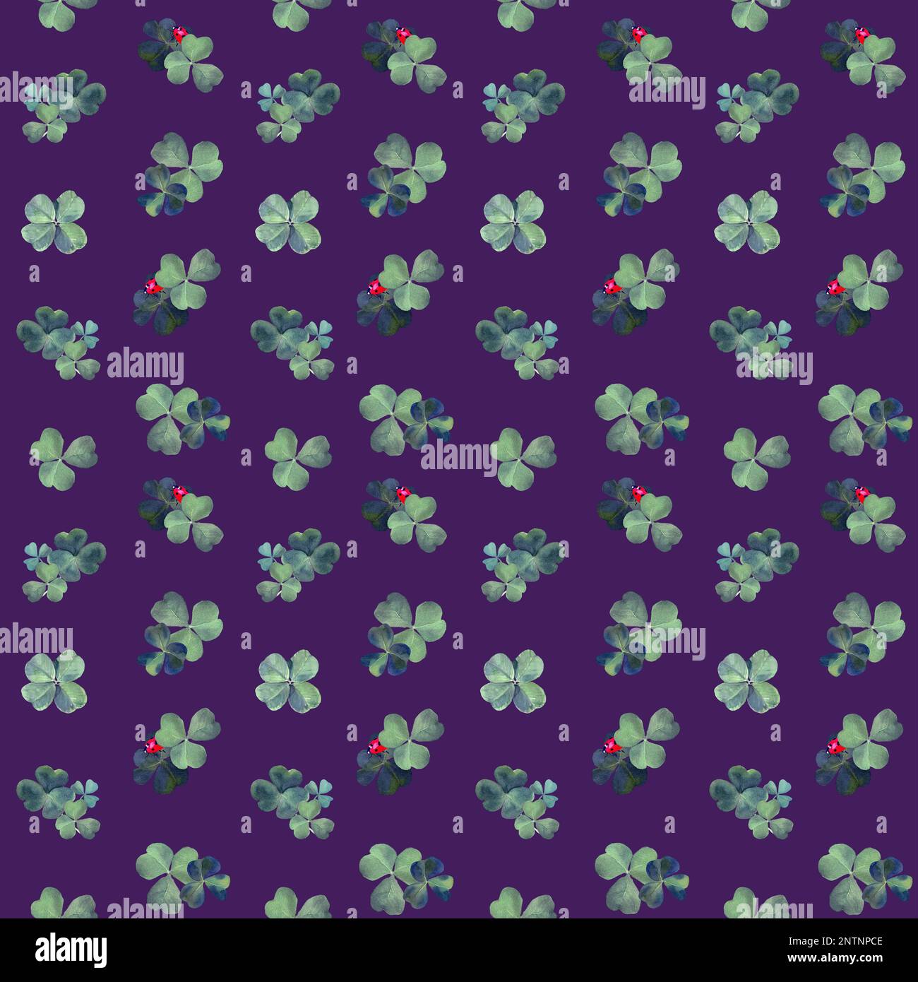 Modern-style new spring Seamless pattern with clover leaf. Clover grass ...