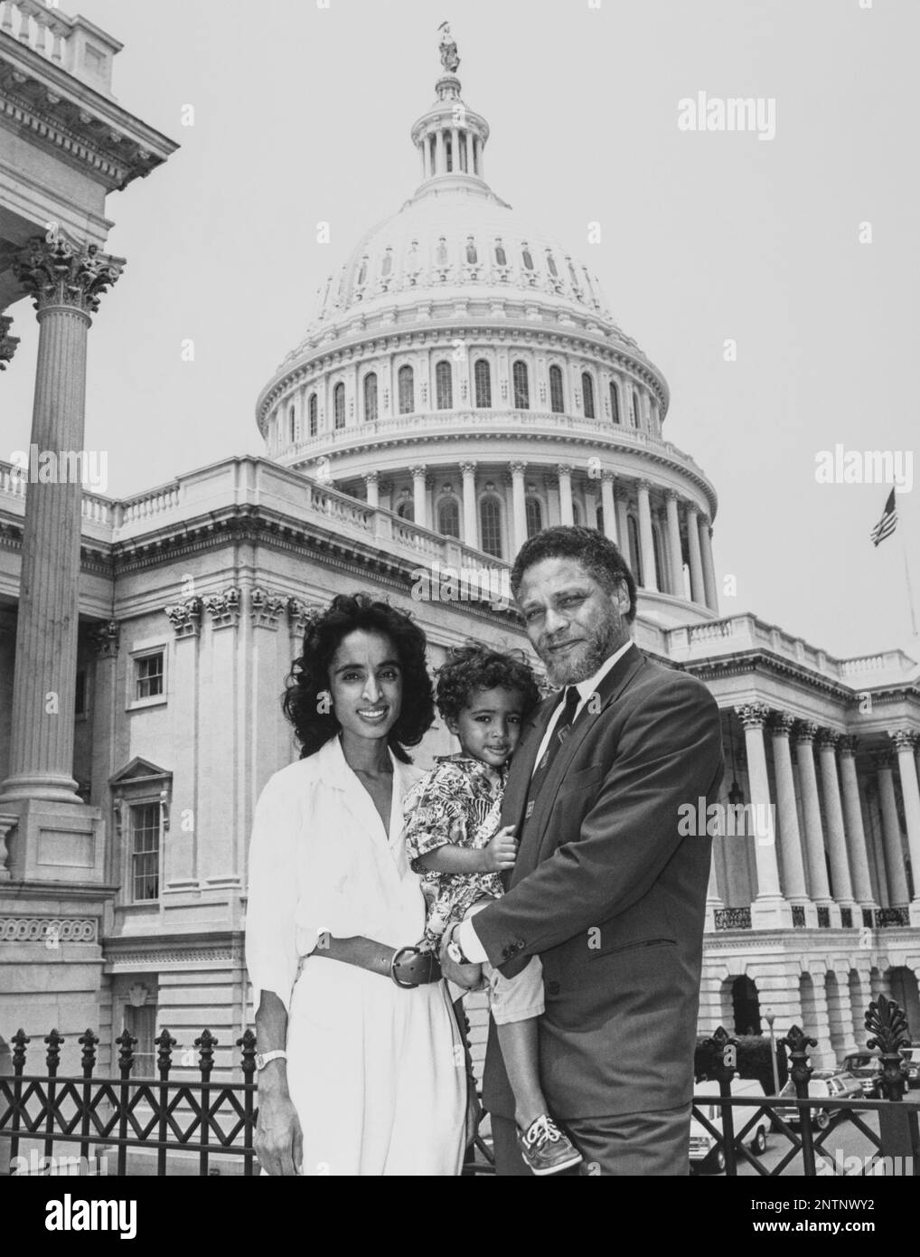 Jarrett Leland (3 years), Alison Leland, and Rep. Mickey Leland, D-Tex ...