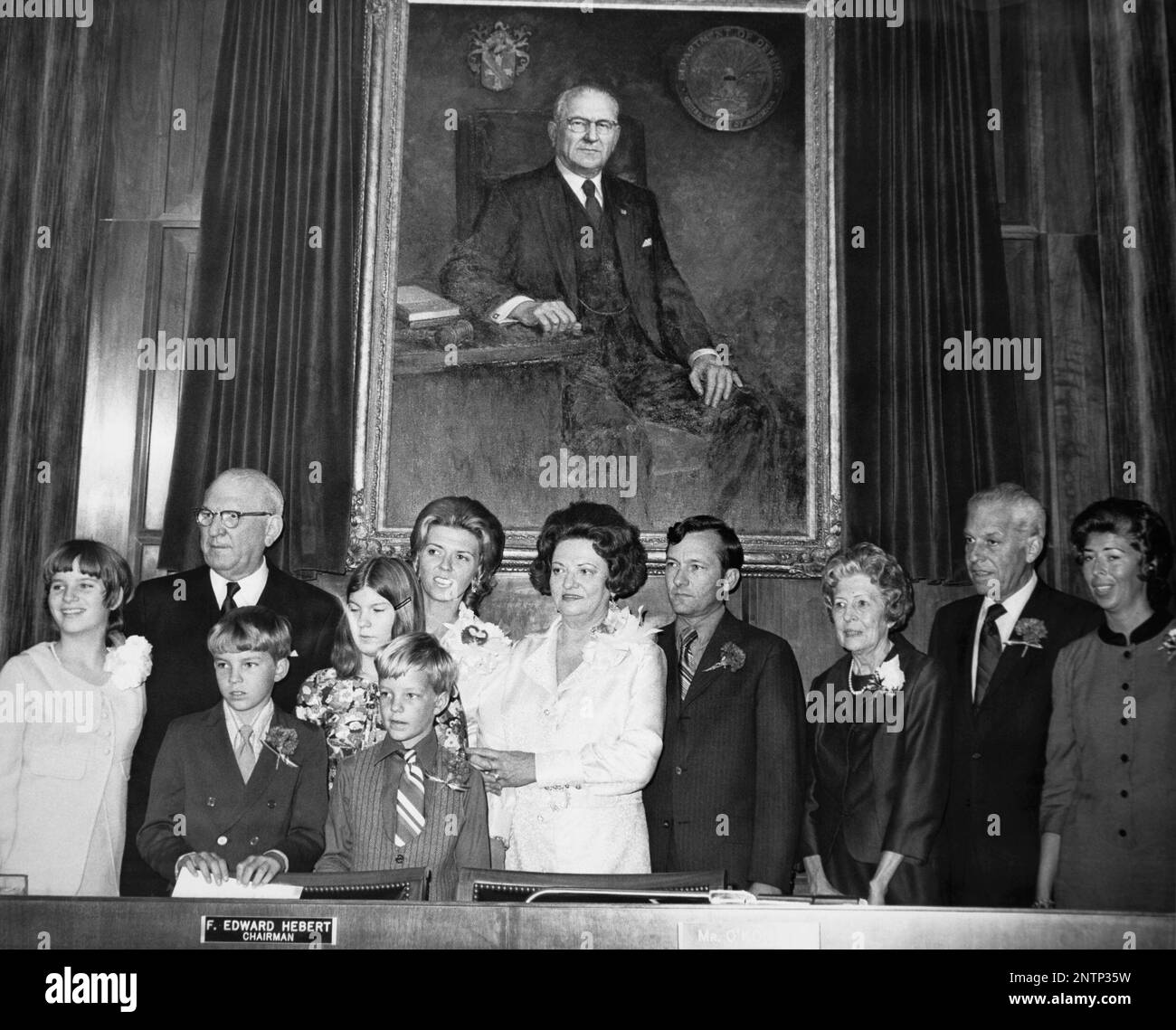 Rep. Felix Edward Hebert, D-La. with his family, Alvin O'Konski, R-Wis ...