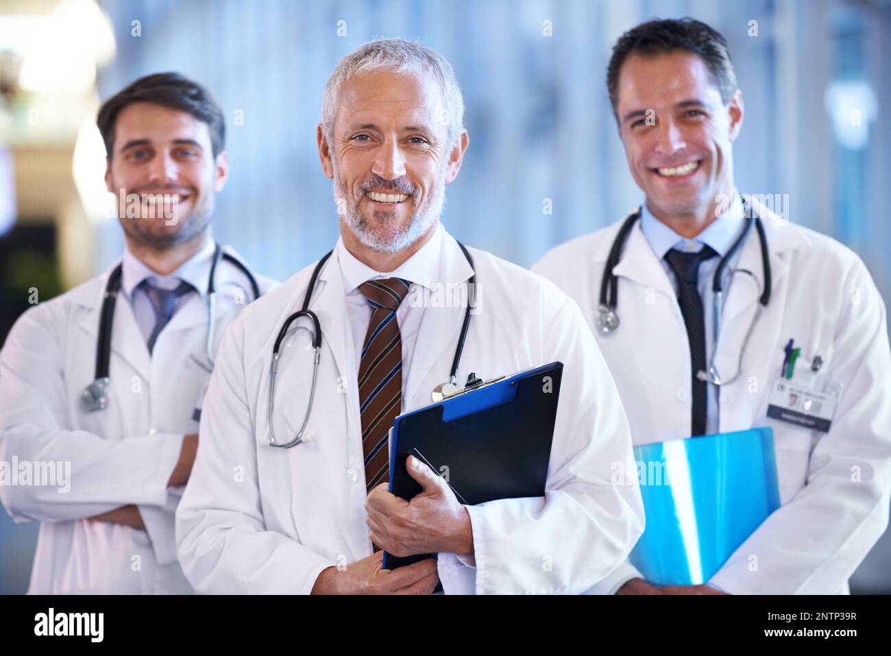 Your everyday super heroes. A medical team standing in the hospital ...
