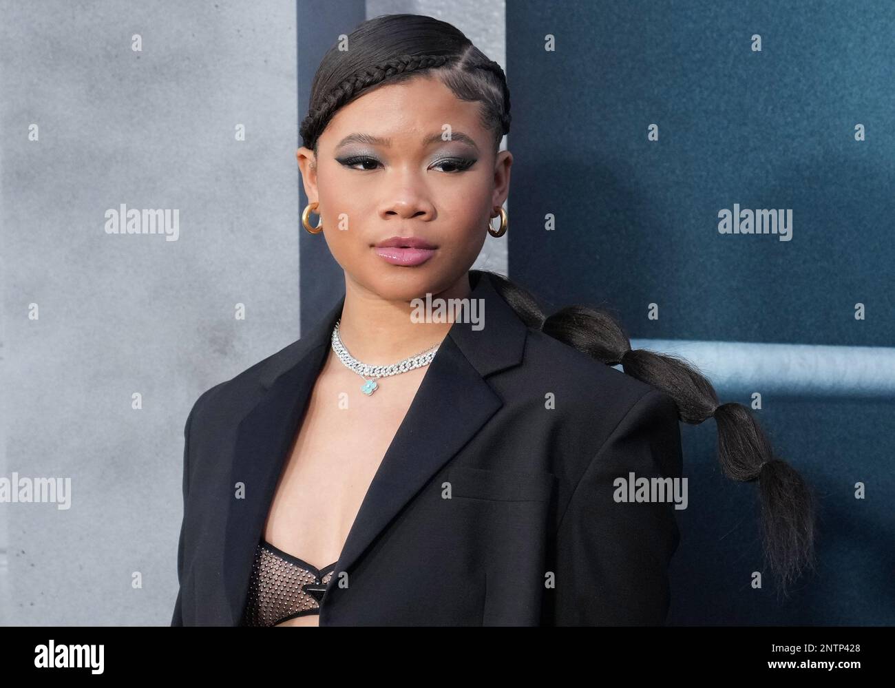 Storm Reid arrives at the CREED III Los Angeles Premiere held at the ...