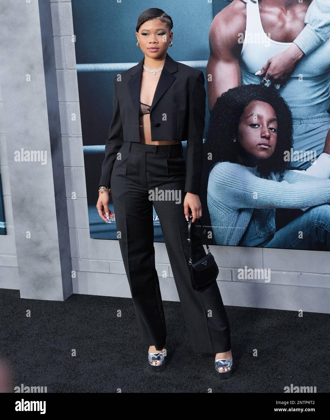 Storm Reid arrives at the CREED III Los Angeles Premiere held at the ...