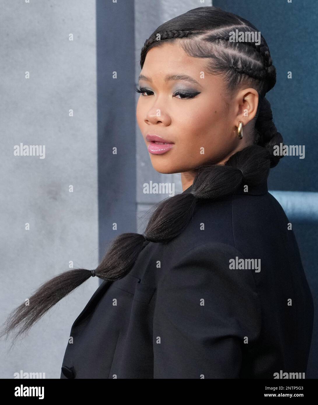 Storm Reid arrives at the CREED III Los Angeles Premiere held at the ...