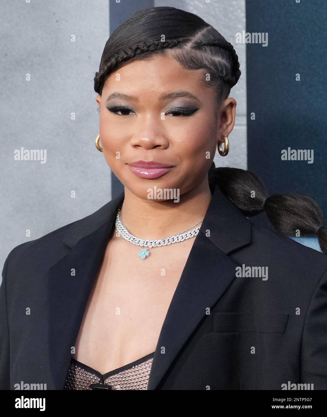Storm Reid arrives at the CREED III Los Angeles Premiere held at the ...
