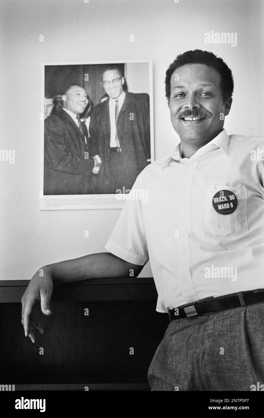 Portrait of Harold Brazil, D-D.C., Council Member standing with his ...