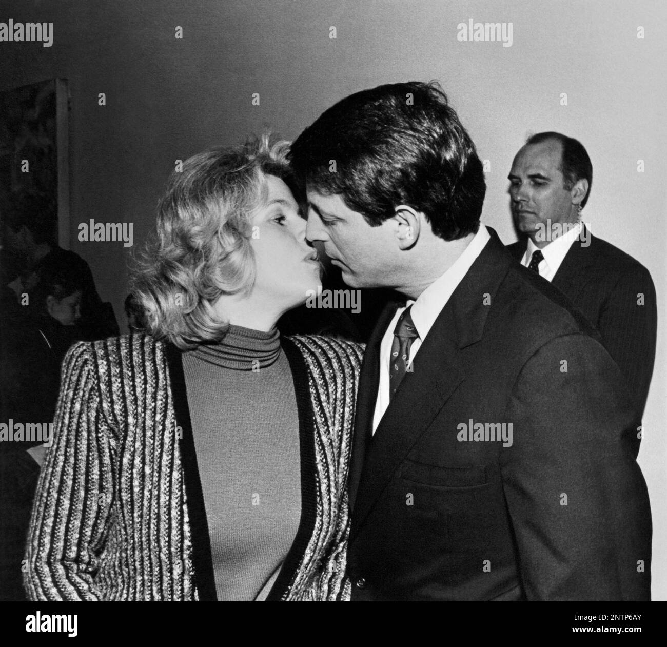 Sen. Albert Arnold "Al" Gore, D-Tenn. kissing his wife Tipper Gore ...