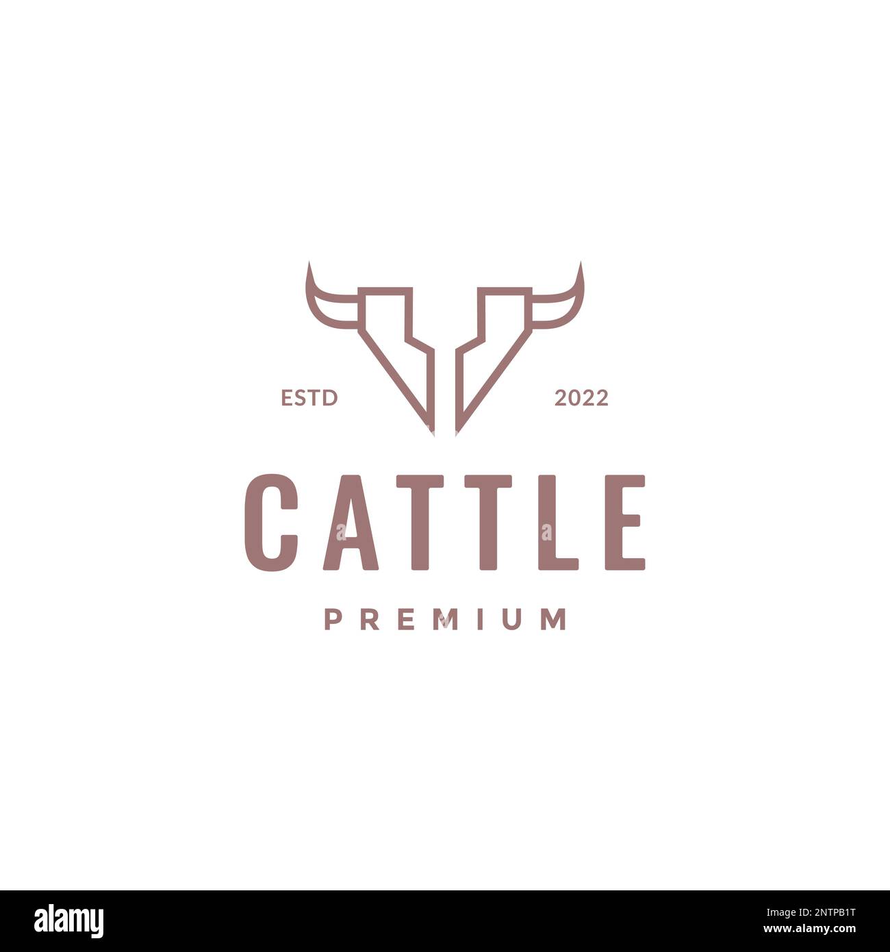animal cattle livestock head horned line minimal hipster logo design ...