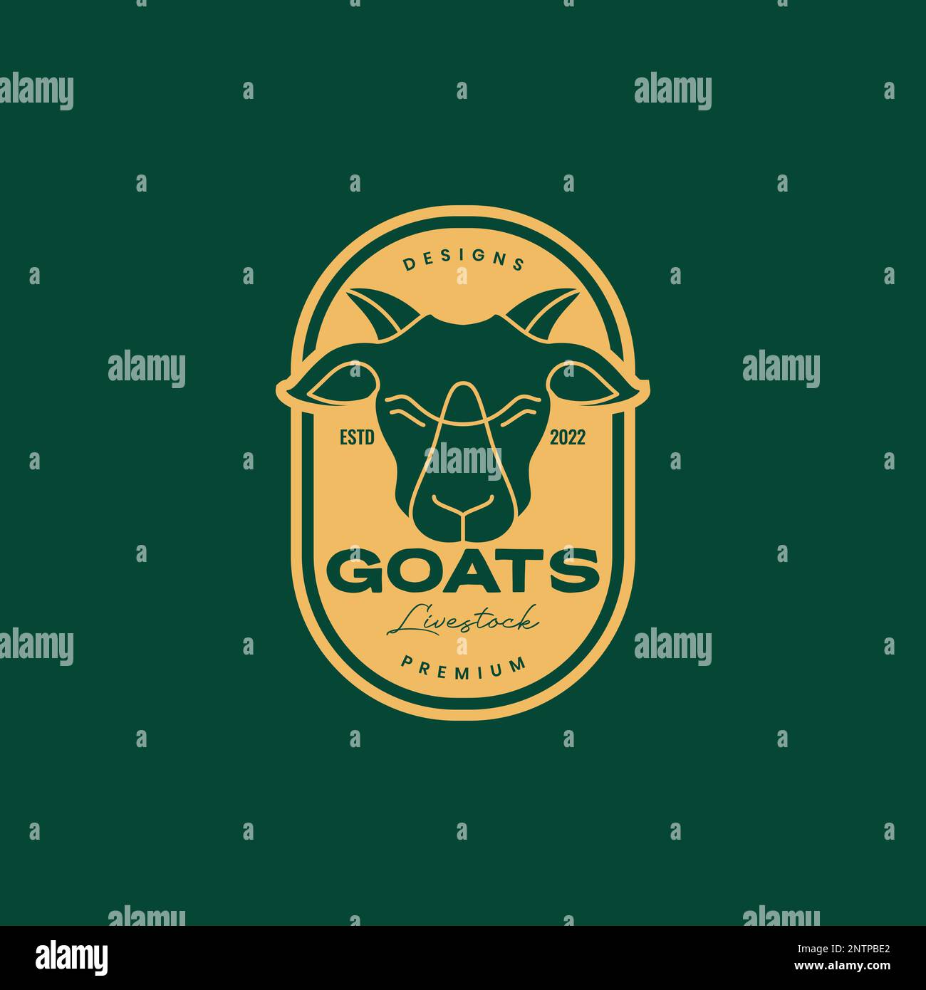 head goat cattle farm milk meat badge vintage logo design vector icon ...