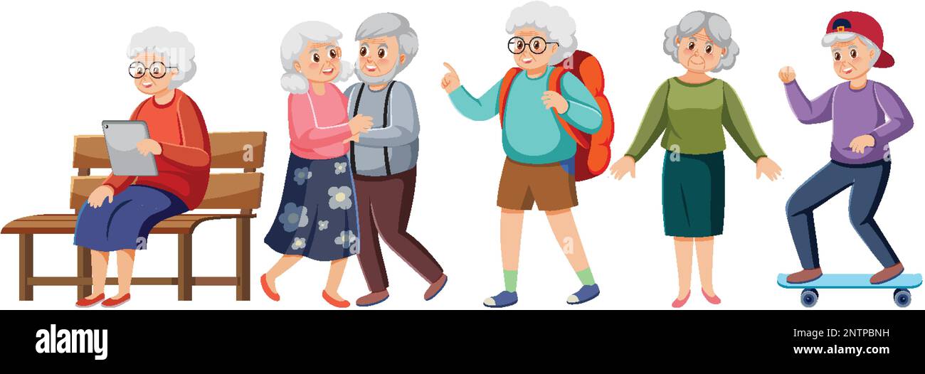 Set of old people characters illustration Stock Vector Image & Art - Alamy