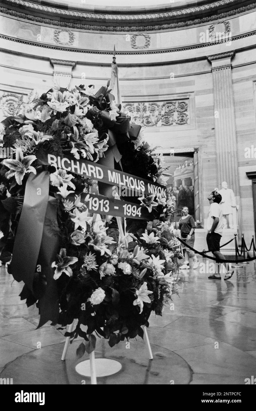 The Capitol rotunda during Richard Nixon's memorial service. March 1994 (Photo by Maureen ...