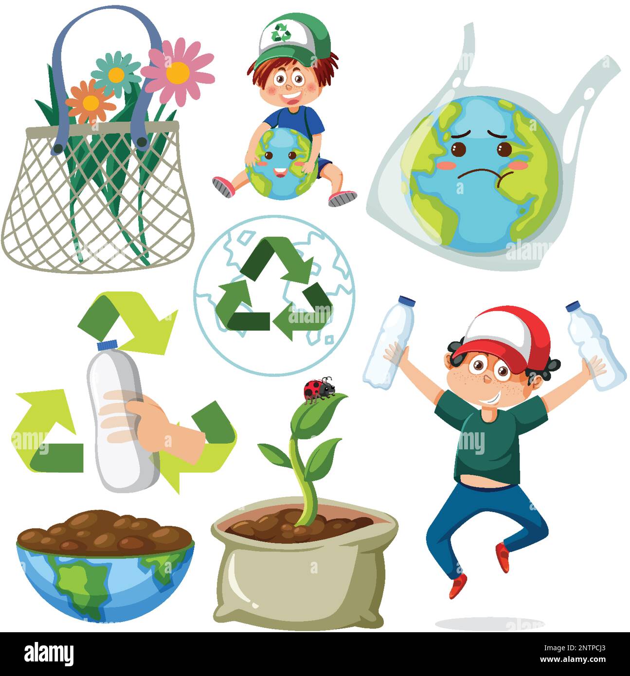 Save the earth graphics and icons collection illustration Stock Vector ...