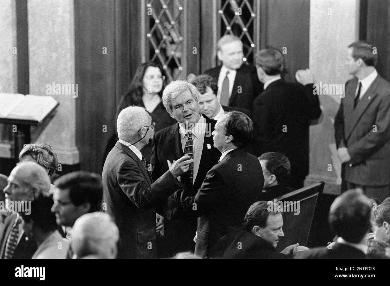 Speaker Newt Gingrich, R-Ga., on House floor before the big vote to re ...