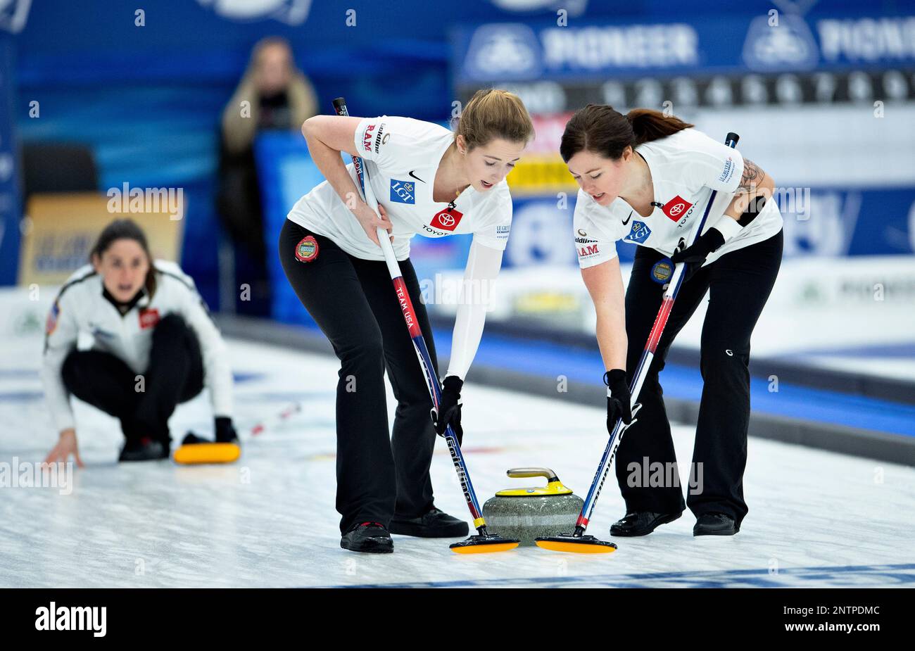 The US team in action during their match against Lithuania at the World ...