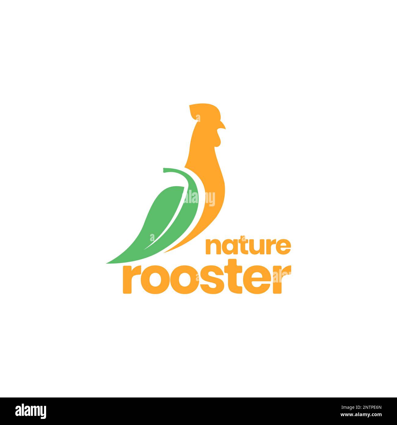 rooster chicken poultry leaves wings modern logo design vector icon ...