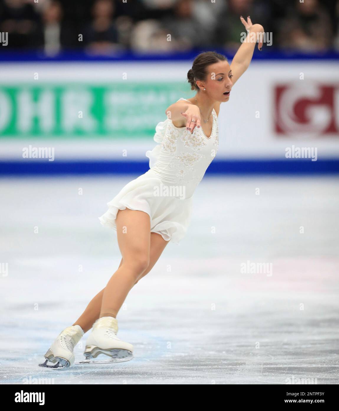 Germany's Nicole SCHOTT performs during the Ladies Short Program of the ...