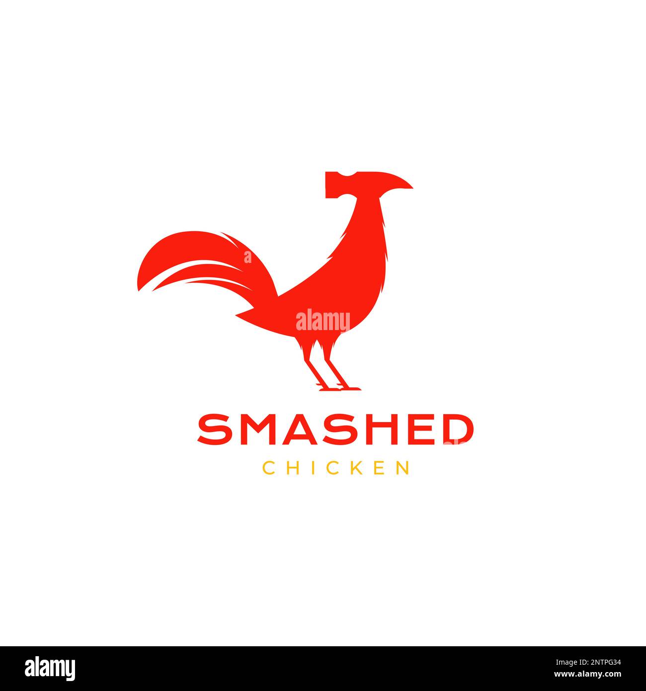 smashed chicken rooster hammer food steak grill roasted food logo ...