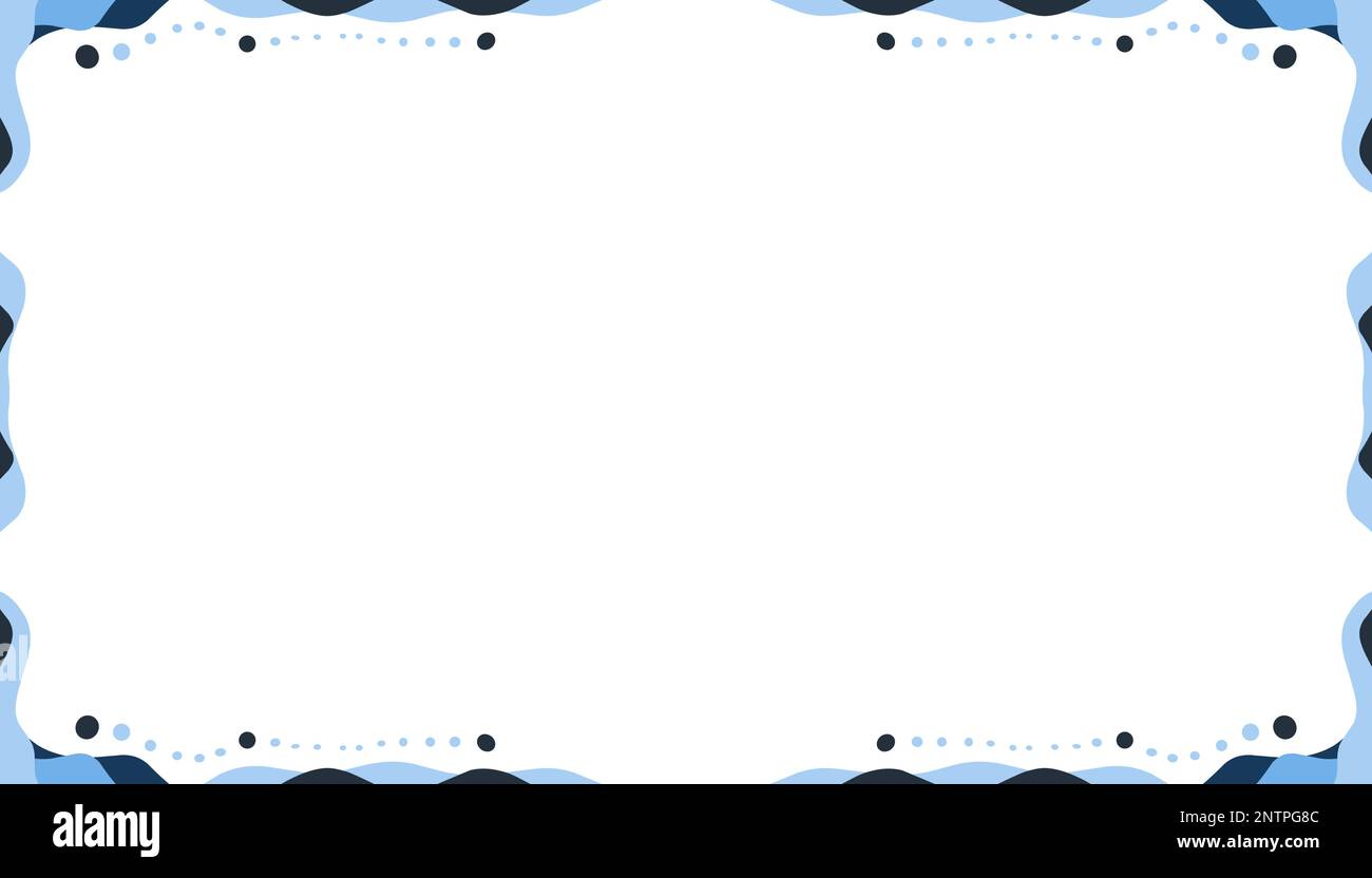 Abstract background with liquid blue and black liquid texture frame ...