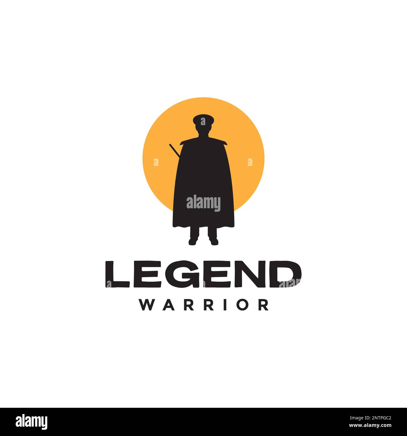 man captain warrior cloak legend silhouette logo design vector icon ...
