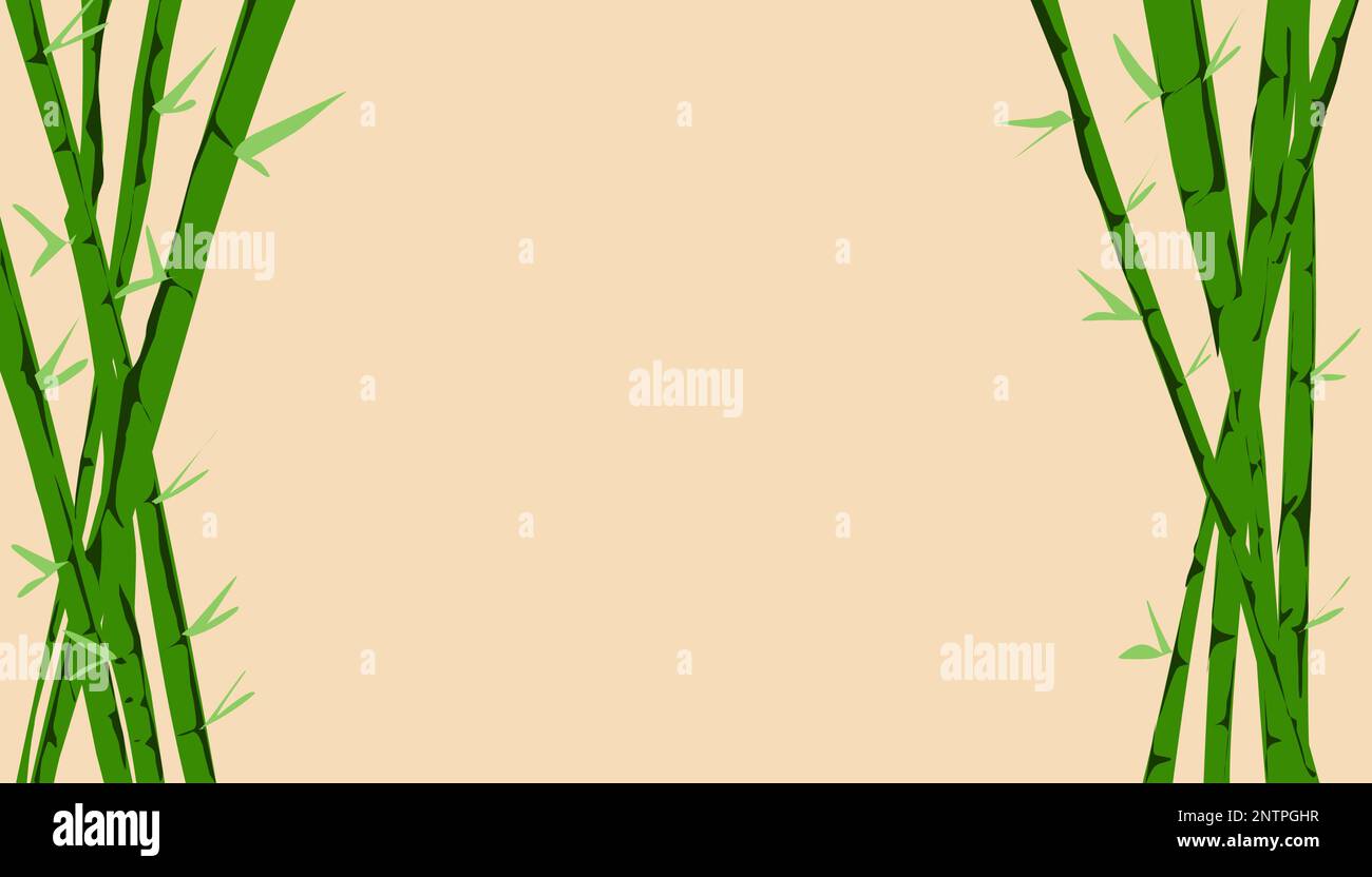 Light brown color illustration background with bamboo image. Perfect ...