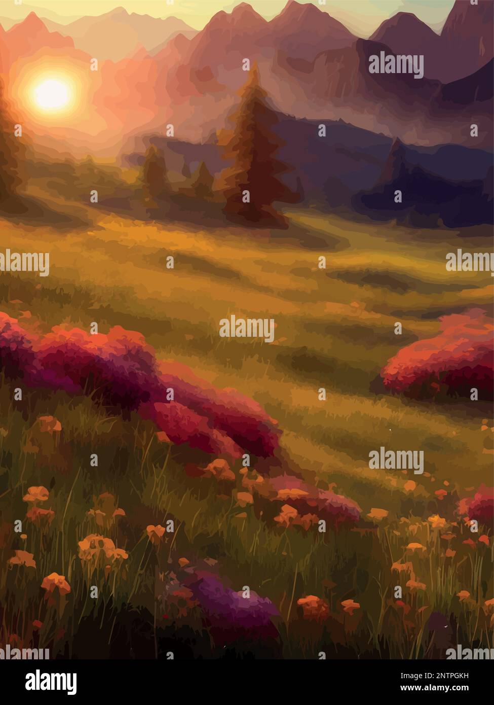 Open meadows Stock Vector Images - Alamy