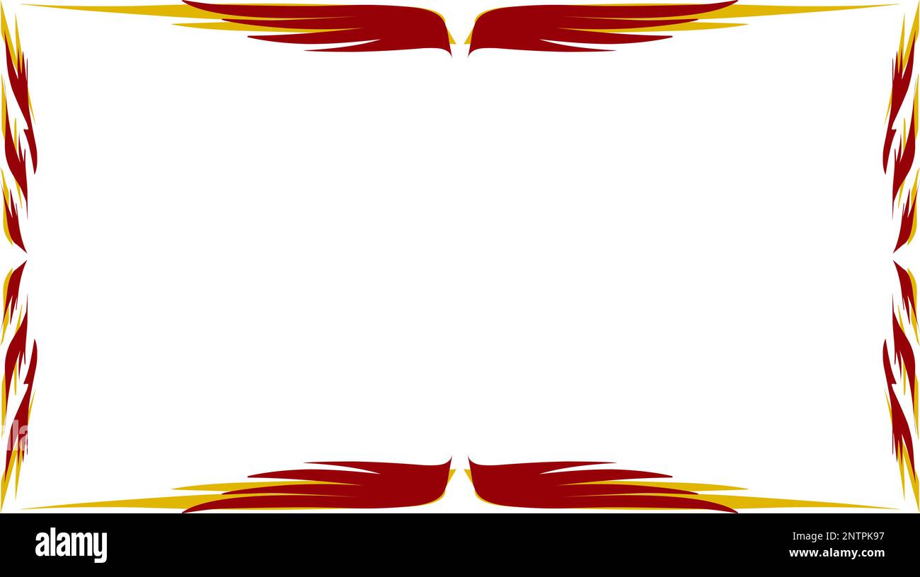 Abstract illustration background with red and yellow pattern frame ...