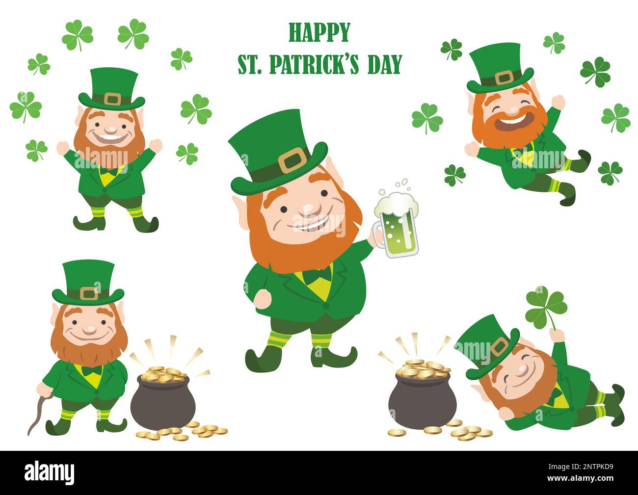 St. Patrick’s Day Vector Symbol Character Illustration Set Isolated On ...